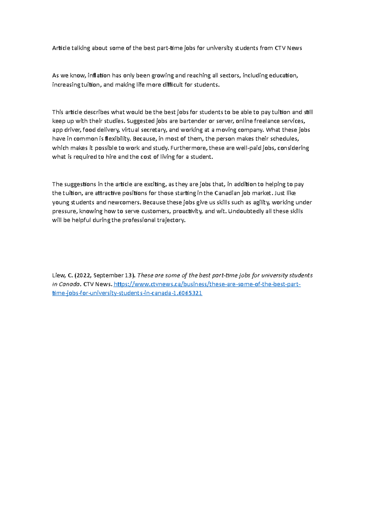 Assignment - Explore the world of business - Article talking about some ...