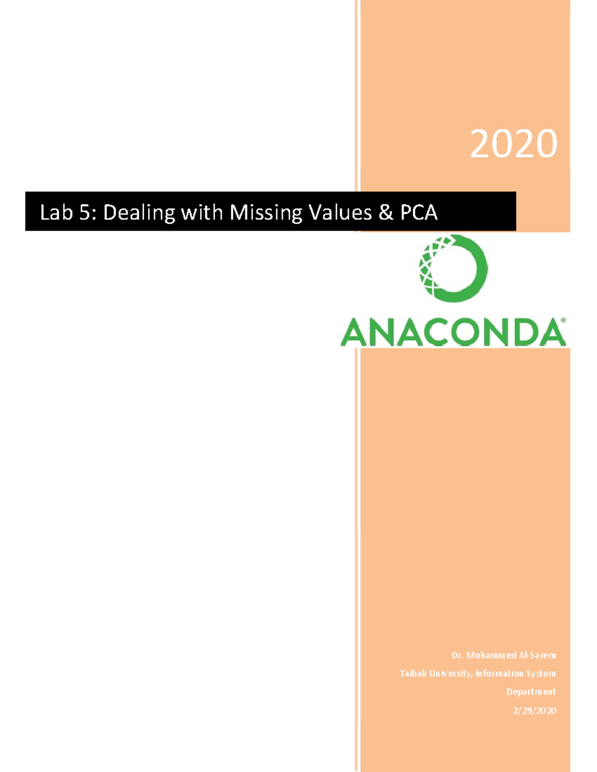 Lab 6 - aaaaaa - 2020 Dr. Mohammed Al-Sarem Taibah University ...