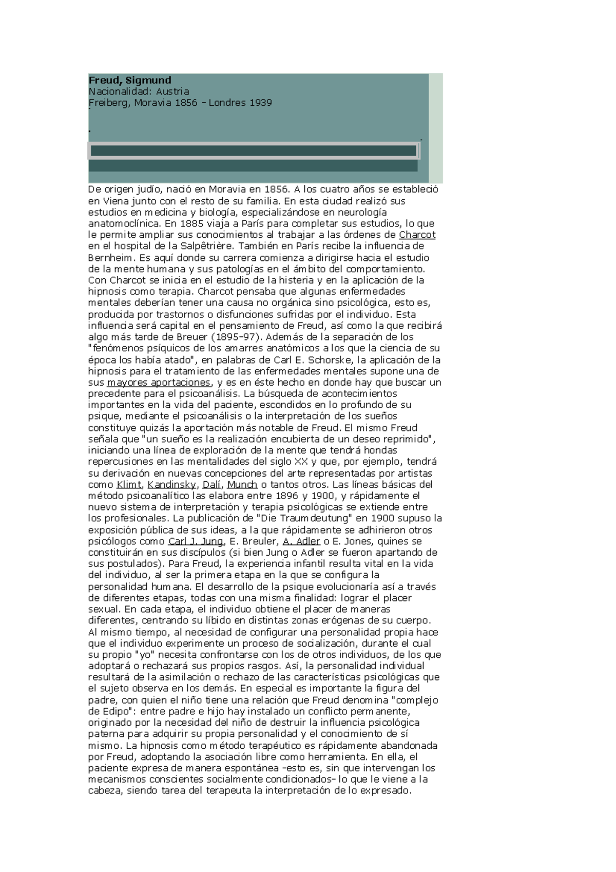 Freud, Sigmund fdw - Freud, Sigmund Nacionalidad: Austria Freiberg ...