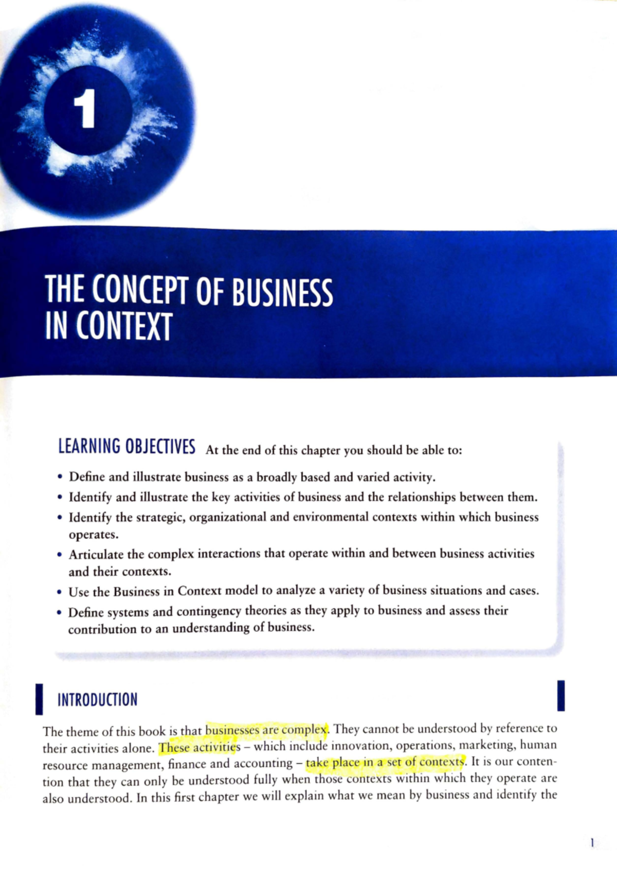Chapter 1 - THE Concept OF Business IN Context - THE CONCEPT OF ...
