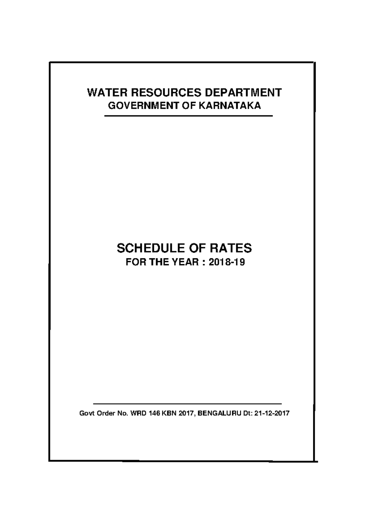 Kbjnl Schedule of Rates 2018-19 - WATER RESOURCES DEPARTMENT GOVERNMENT ...