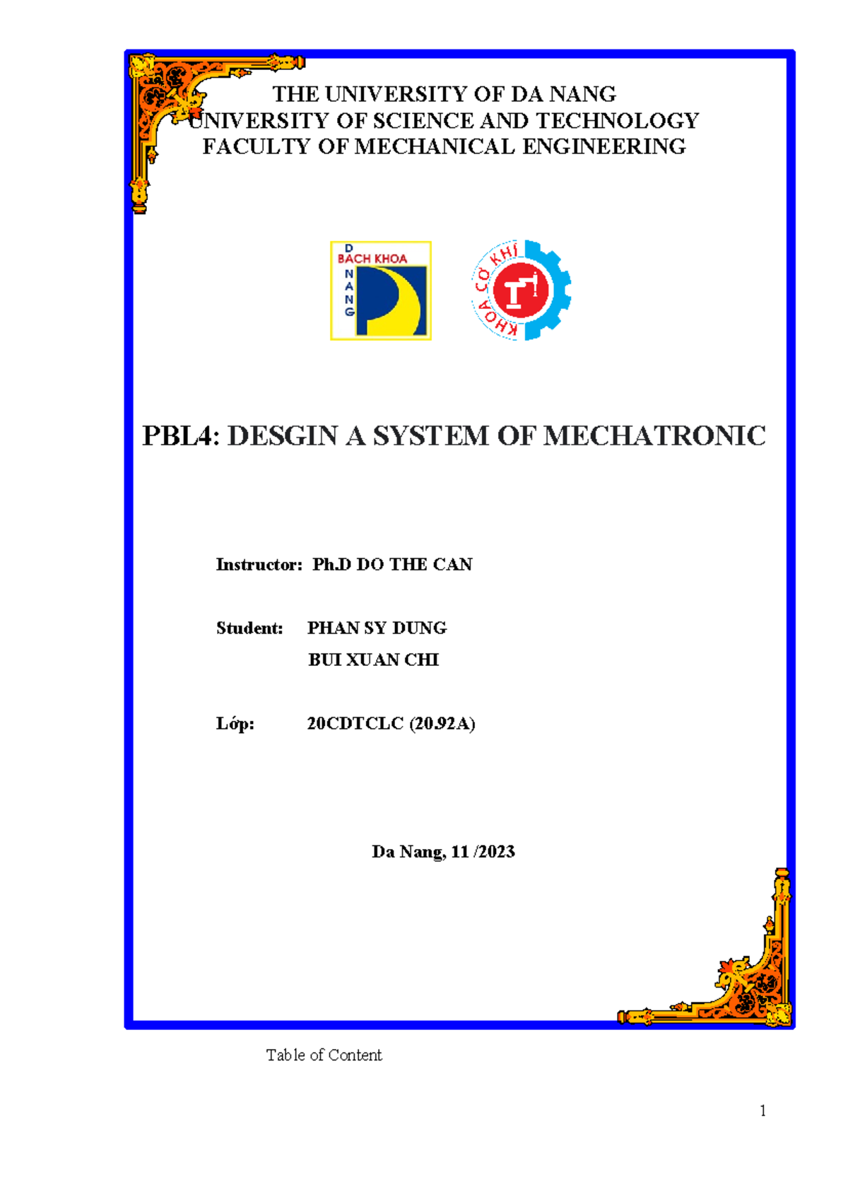PBL4 - THE UNIVERSITY OF DA NANG UNIVERSITY OF SCIENCE AND TECHNOLOGY ...