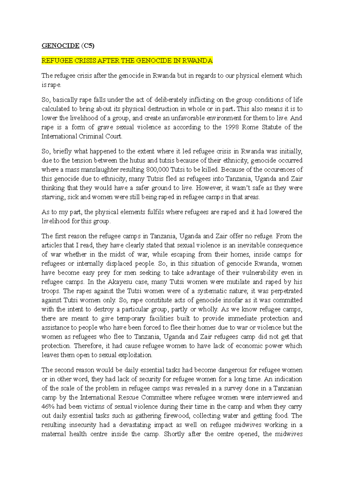 HR T3 (Genocide) - Human Rights Law - MMU - Studocu