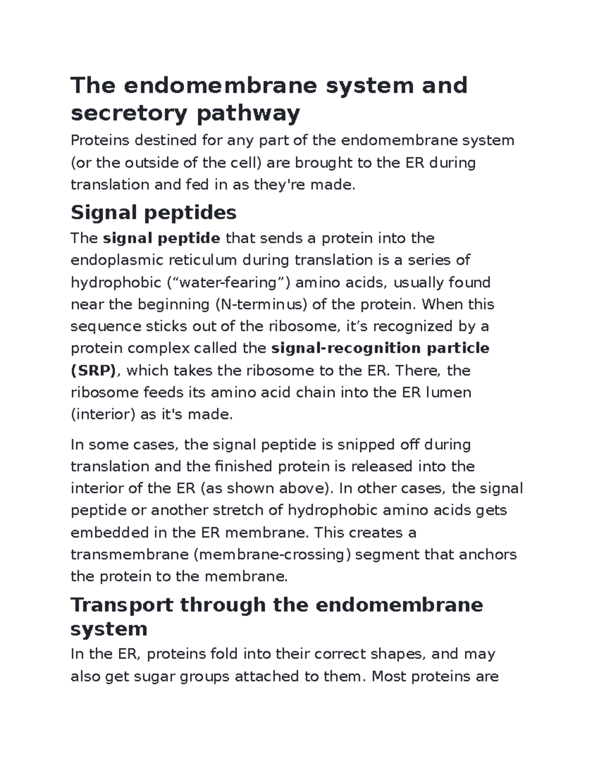 Proteing targeting - Lecture notes 3-4 - 17976 - BCU - Studocu