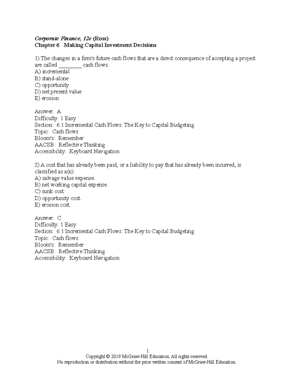 Chap 6 - Chap 6 - Chap 6 Ross - Corporate Finance, 12e (Ross) Chapter 6 ...