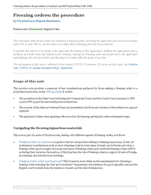 Freezing orders what must be proved - It also considers the specific ...