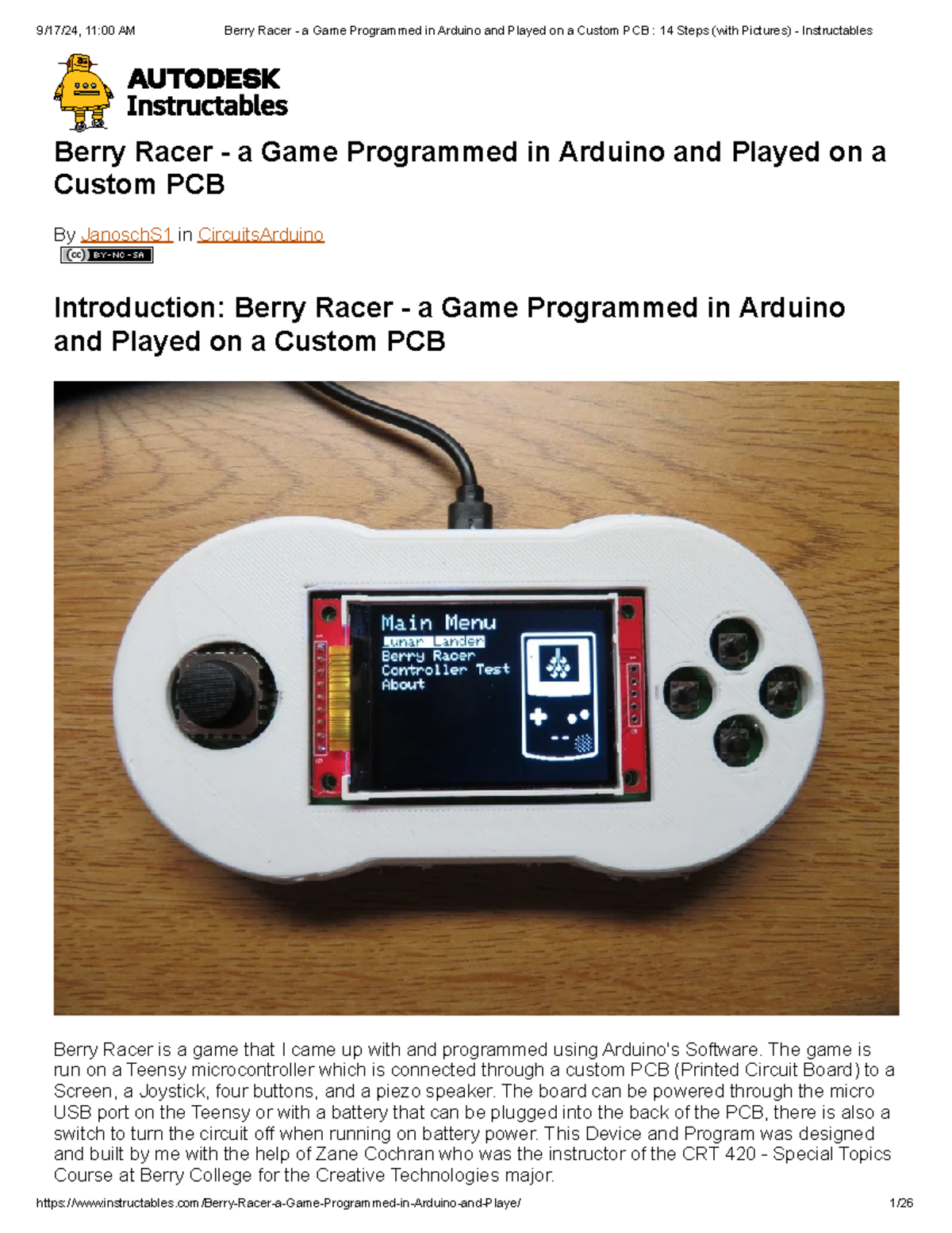 Berry Racer A Game Programmed In Arduino And Played On A Custom Pcb 14 Steps With Pictures