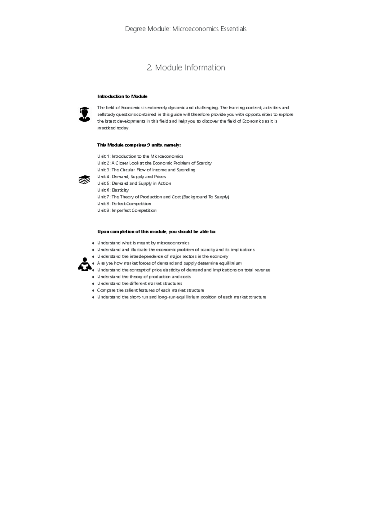 Degree Module Microeconomics Essentials Outcomes - Degree Module ...