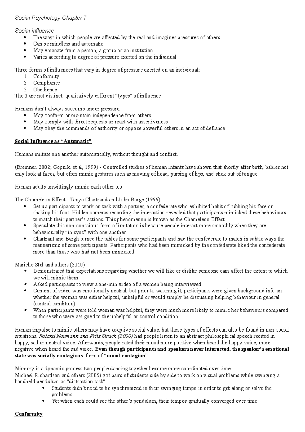 Summary Social Psychology Chapter 7 - Social Psychology Chapter 7 ...