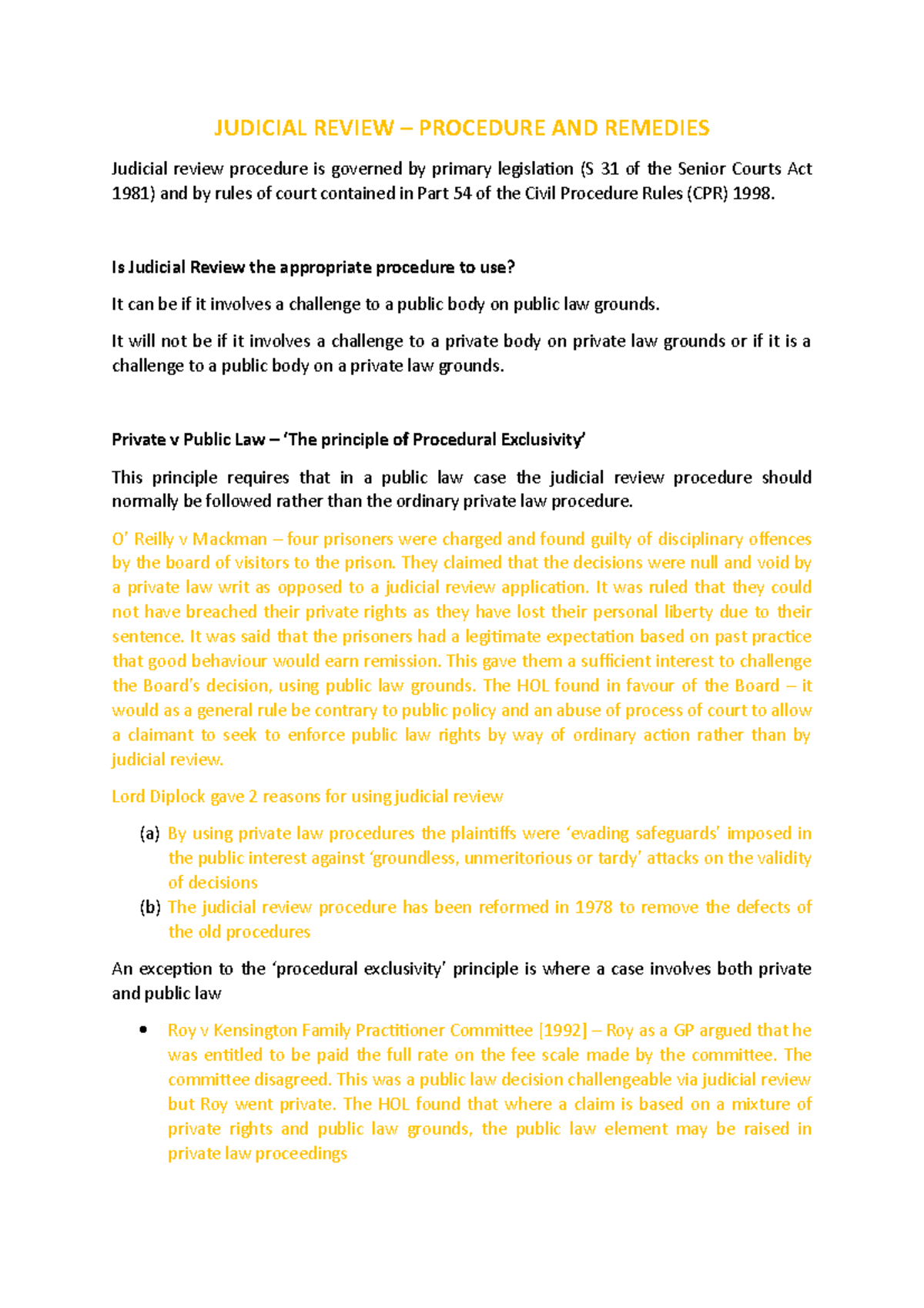 Judicial Review - JUDICIAL REVIEW – PROCEDURE AND REMEDIES Judicial ...