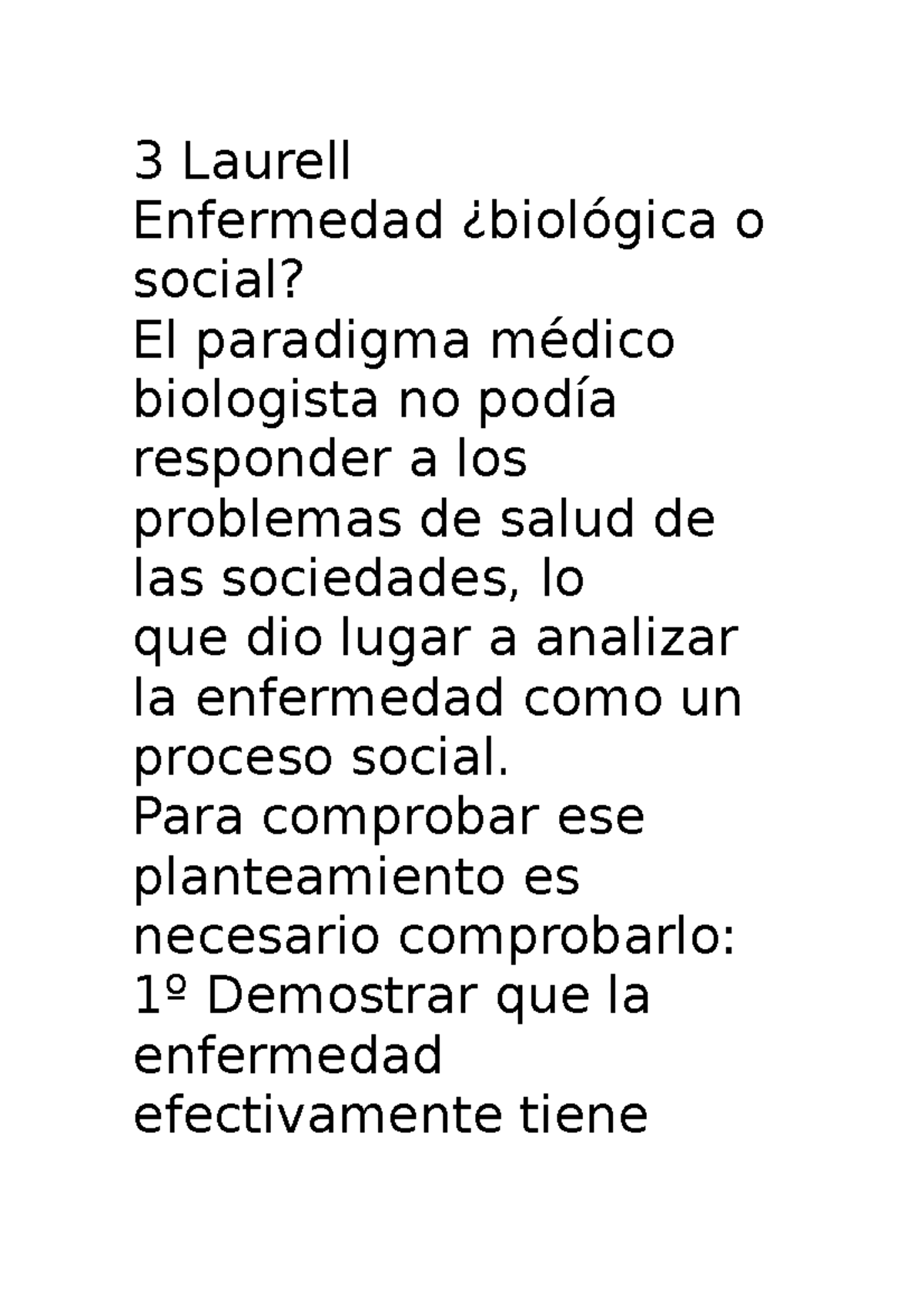3 Laurell - 3 Laurell Enfermedad ¿biológica o social? El paradigma ...