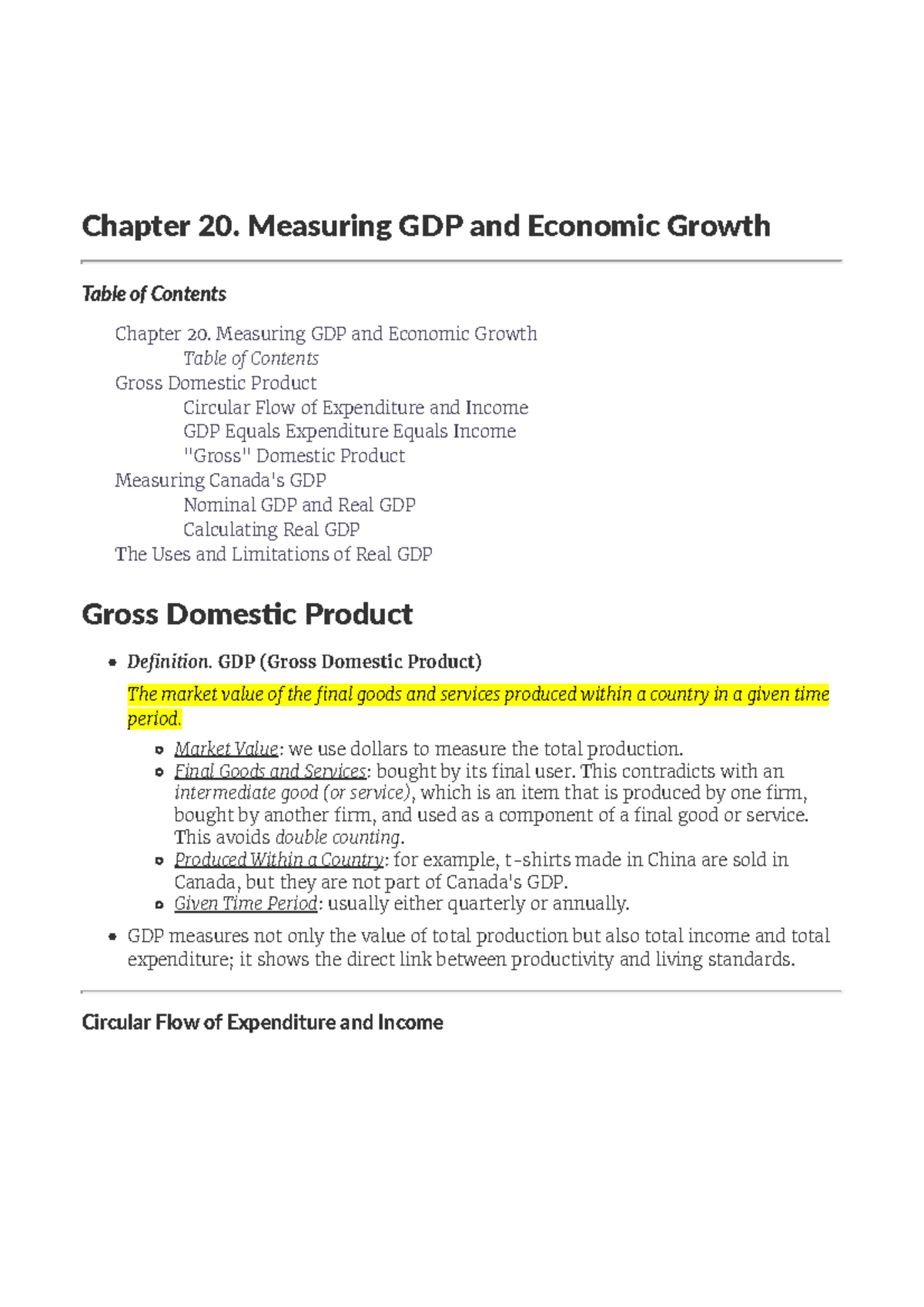 Chapter 20. Measuring GDP and Economic Growth - Chapter 20. Measuring ...