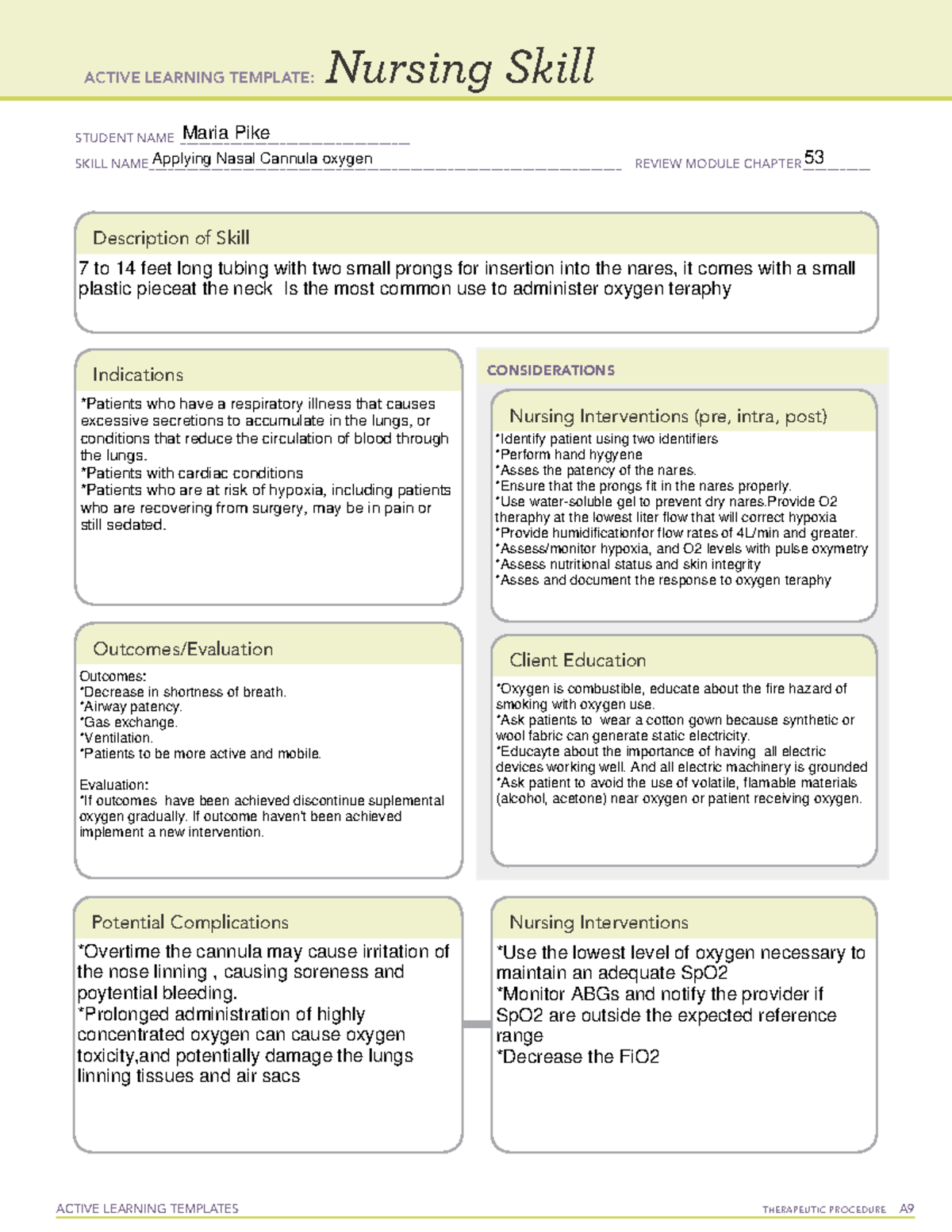 Active Learning Template Applying Nasal Cannula Oxygen - ACTIVE ...