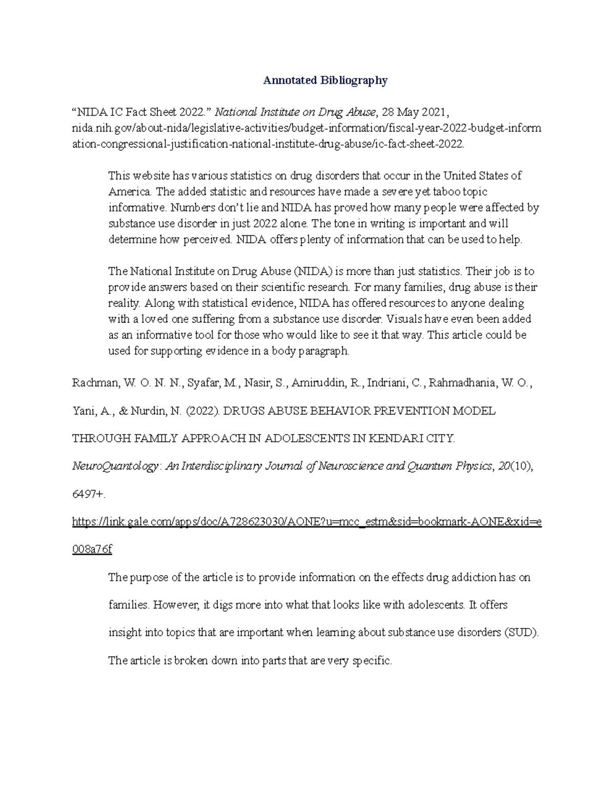 Paragraph revision - This assignment is an annotated bibliography! It’s ...