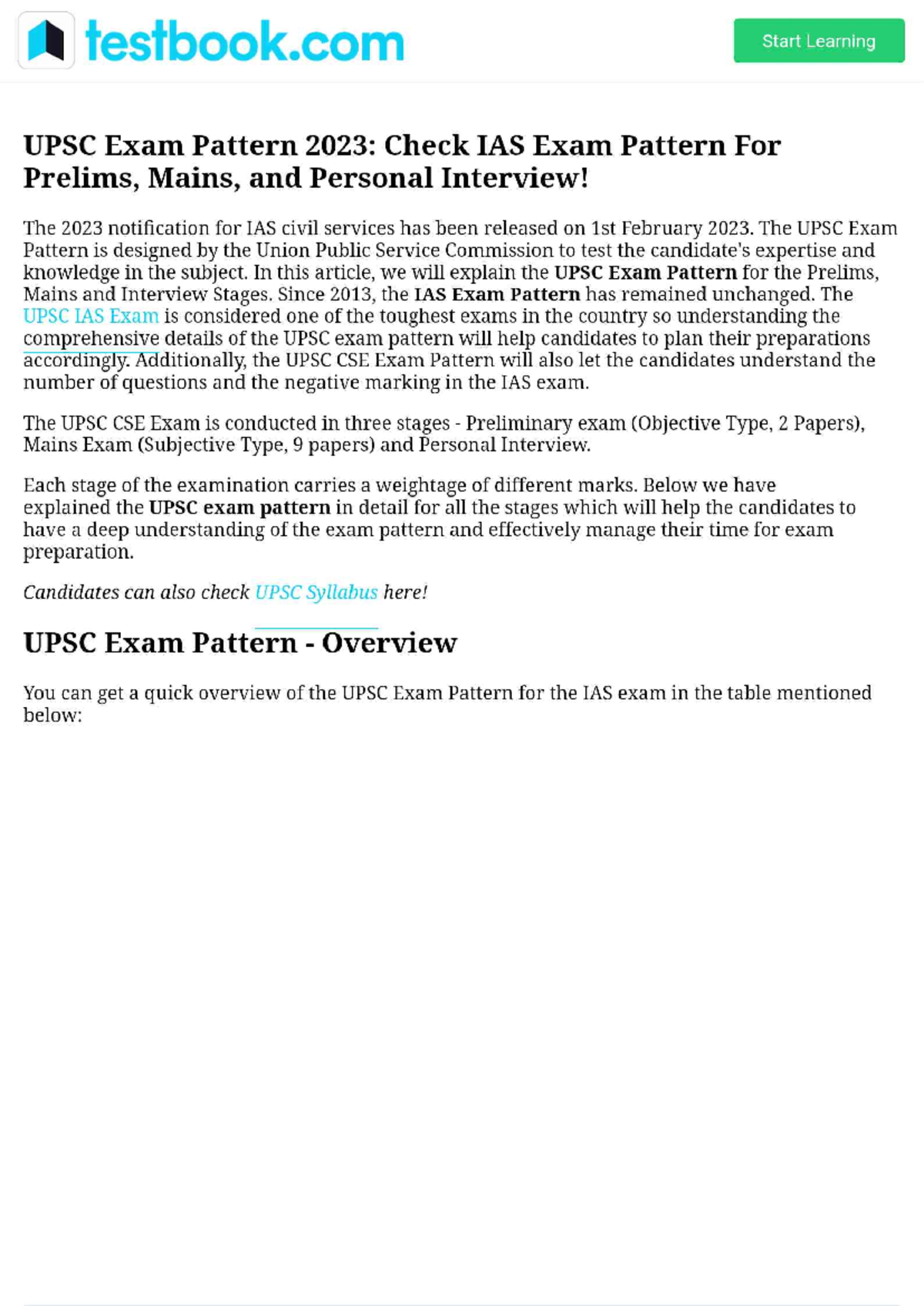 UPSC Exam Pattern 2023 Check IAS Exam Pattern For Prelims, Mains, and ...