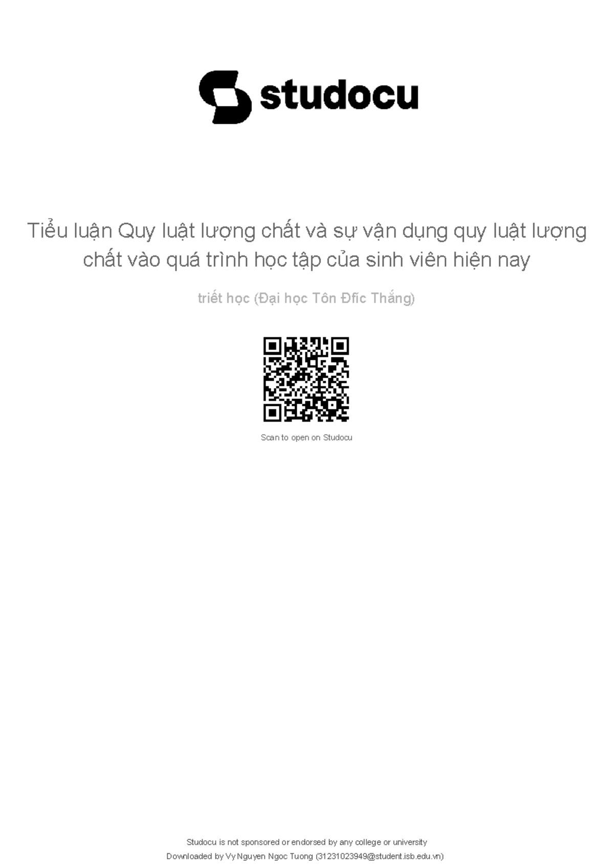Tieu luan quy luat luong chat va su van dung quy luat luong chat vao qua trinh hoc tap cua sinh ...