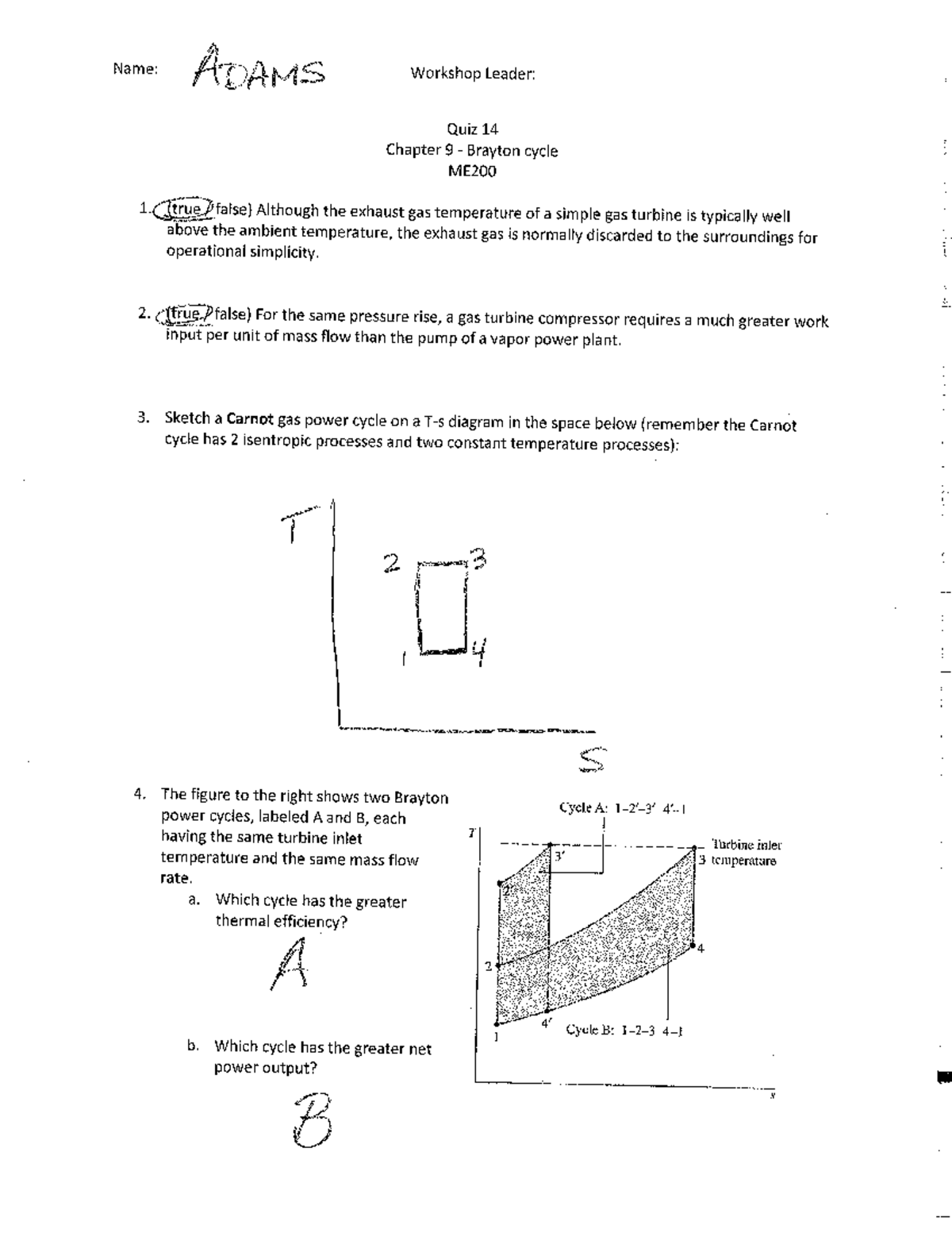 Quiz 14 solution Brayton ME200 - ME20000 - Studocu