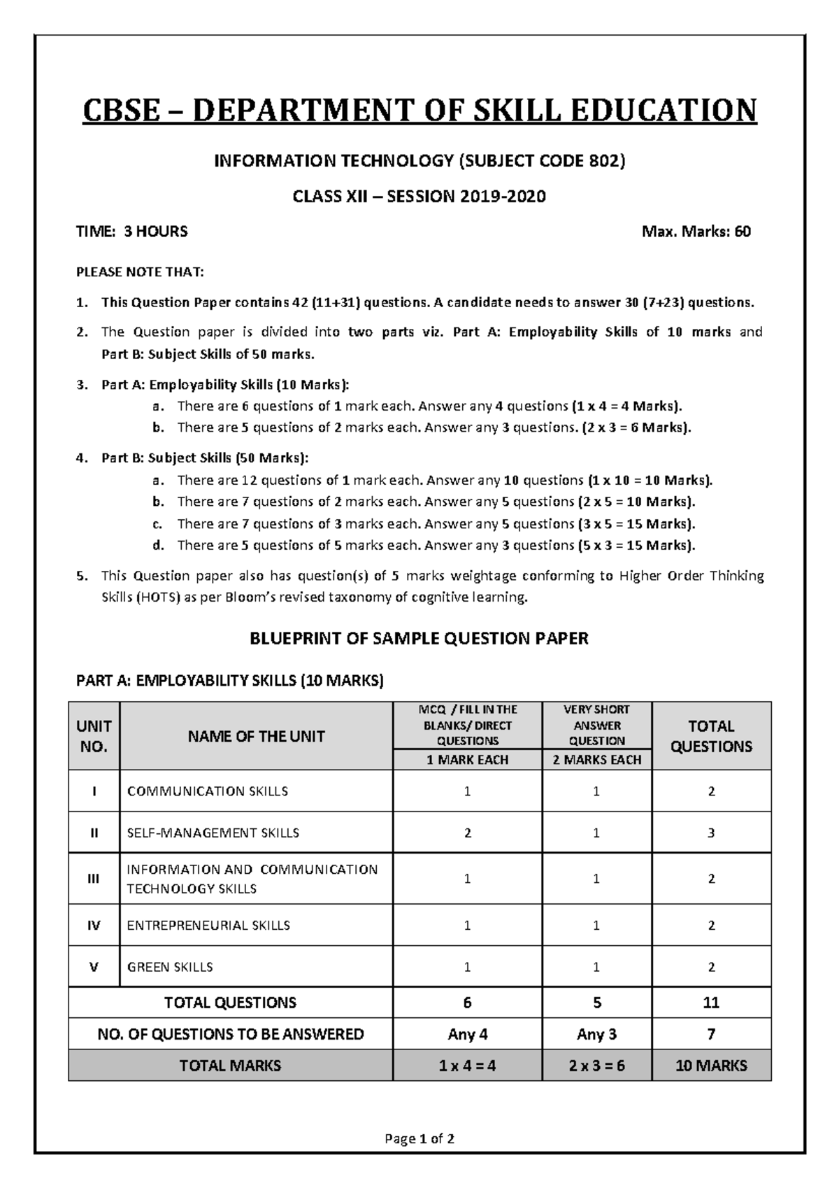 802 Information Technology BP 6 - Page 1 of 2 CBSE – DEPARTMENT OF ...