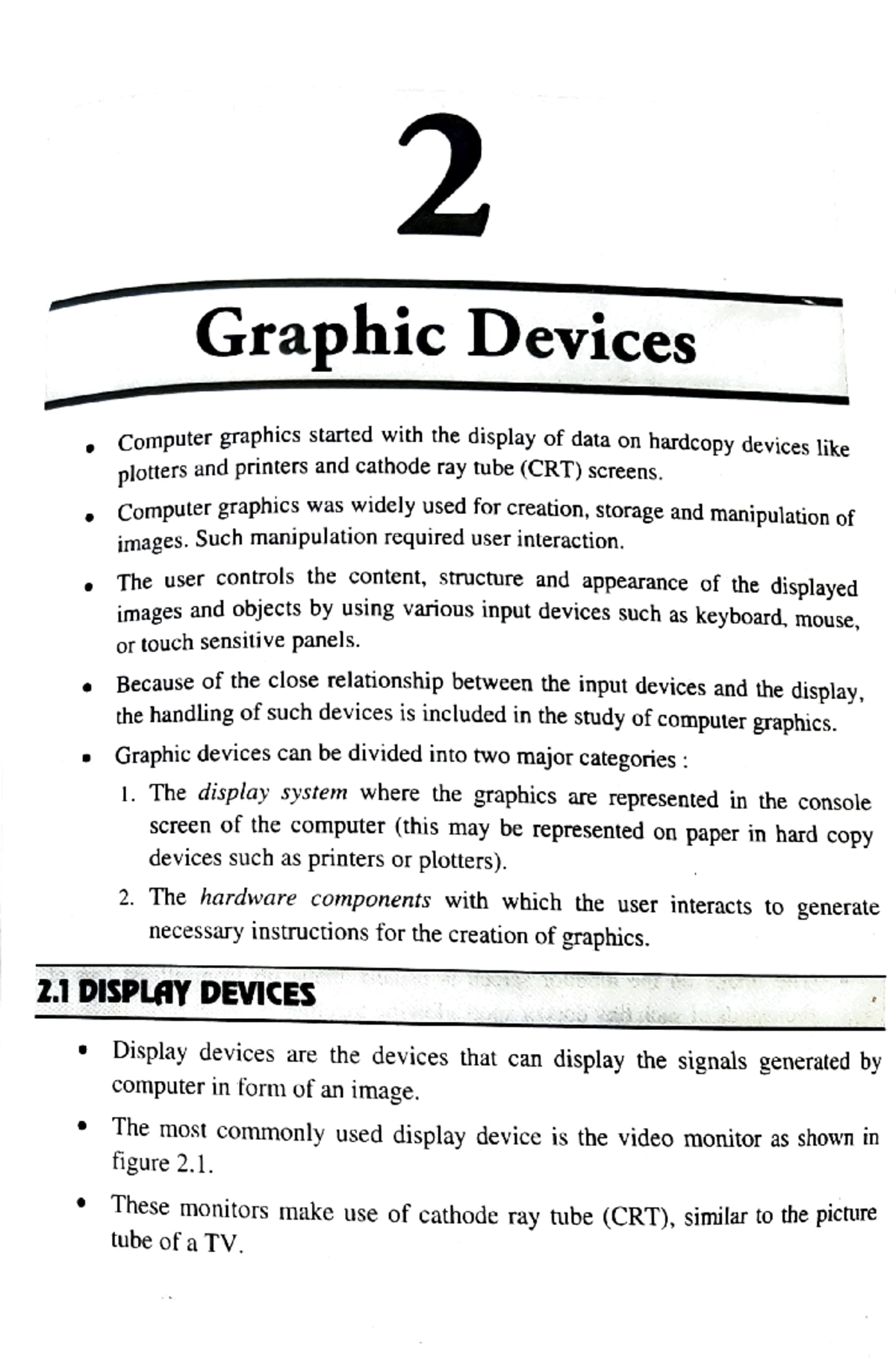 Cathode Ray Tube - Notes consisting of - 2 Graphic Devices ...