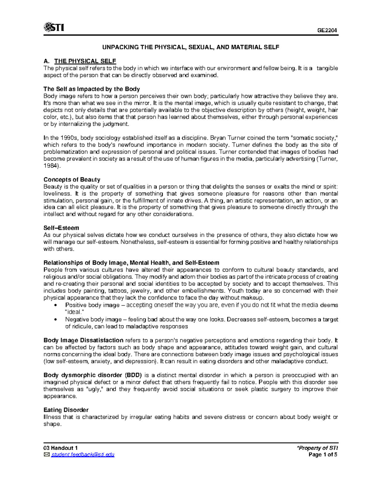03 Handout 118 - Work hard - 03 Handout 1 *Property of STI UNPACKING ...