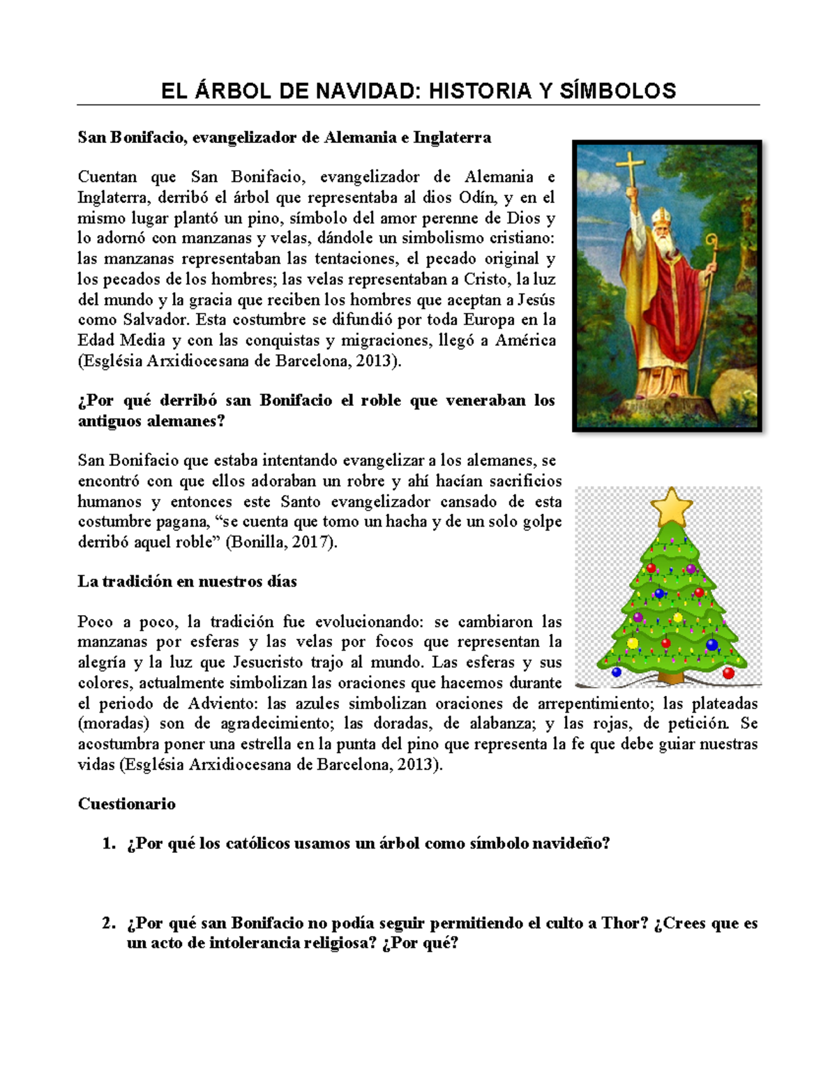 Sesion el arbol de navidad ficha - EL ÁRBOL DE NAVIDAD: HISTORIA Y ...