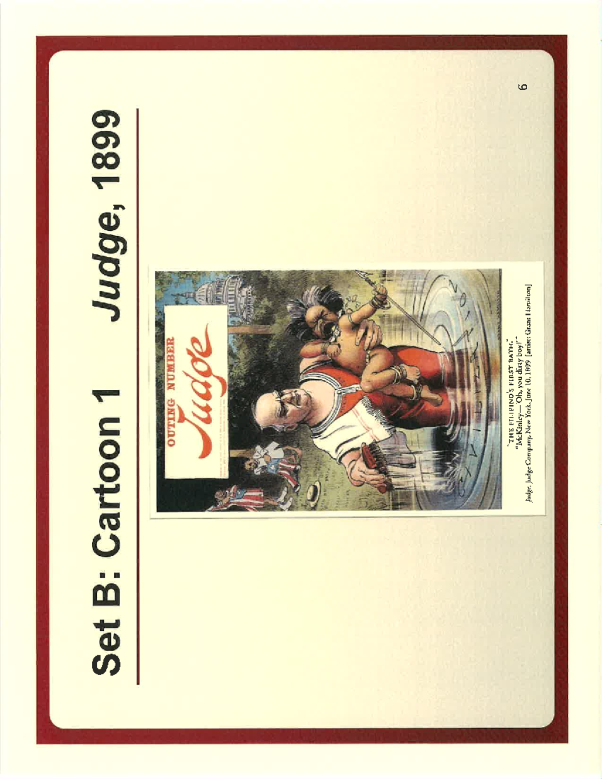 Copy of Mc Kinley Gives Filipino First Bath - Set B: Cartoon 1 Judge ...