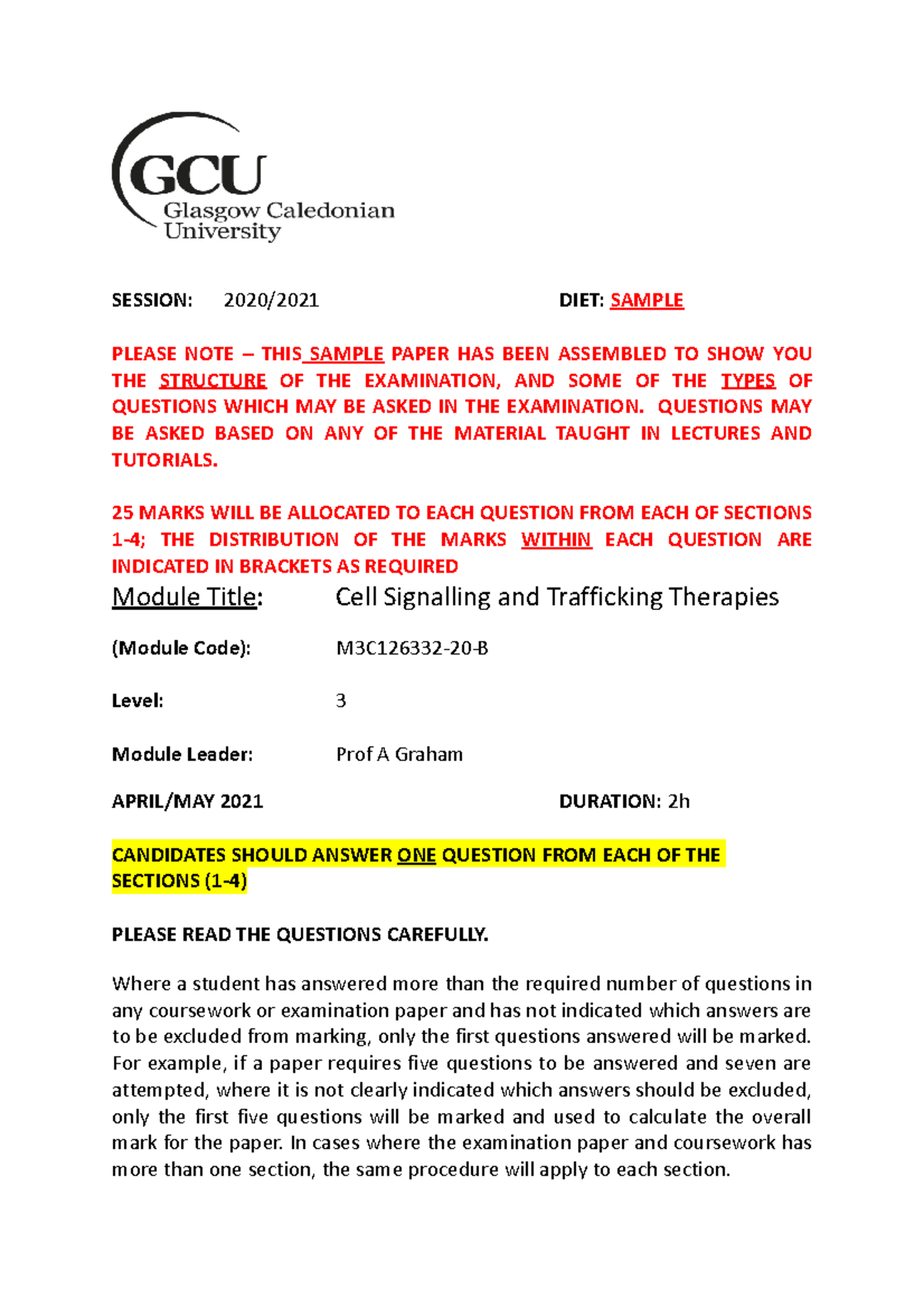 CSTT Sample Paper(1) - practice exam - SESSION: 2020/2021 DIET: SAMPLE ...
