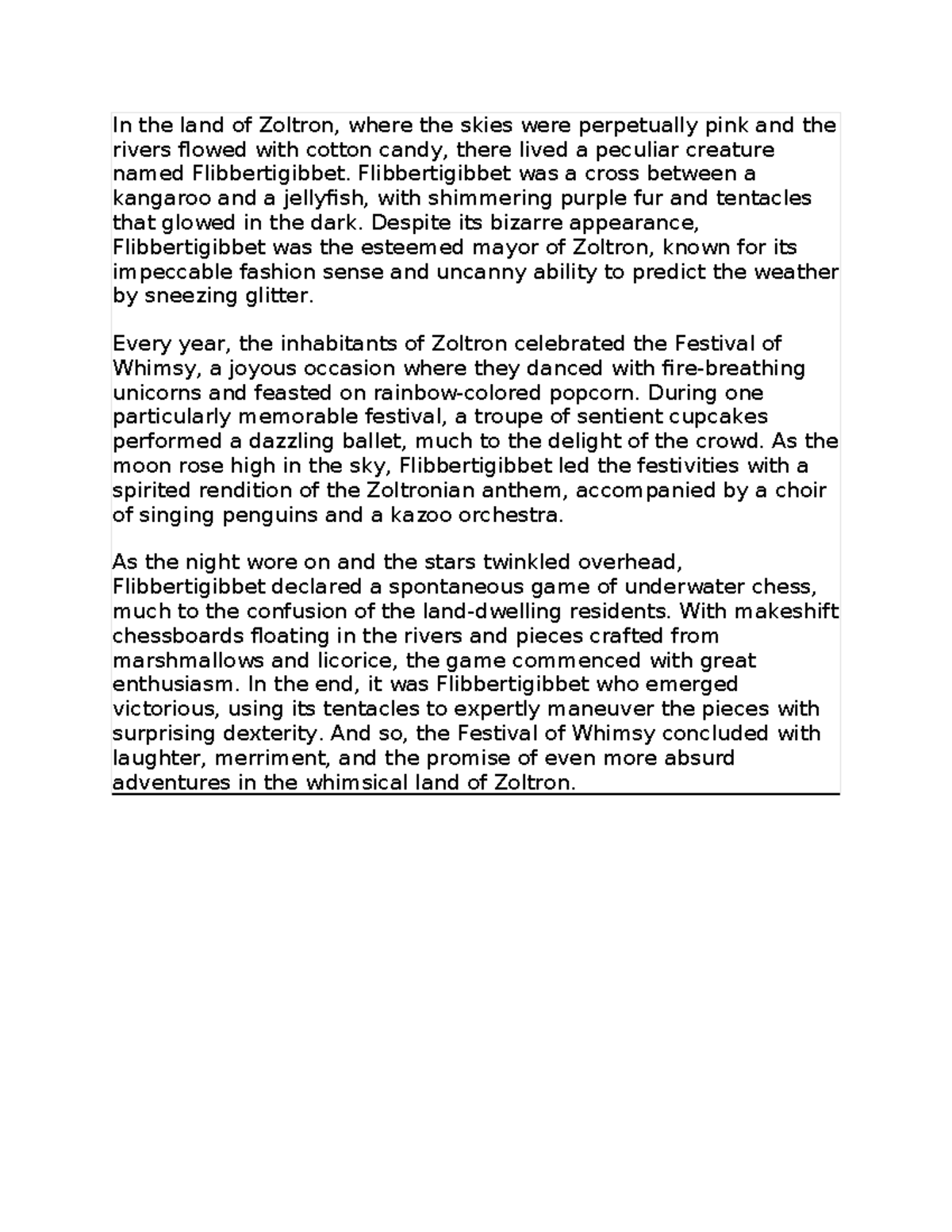 In the land of Zoltron - notes - In the land of Zoltron, where the ...