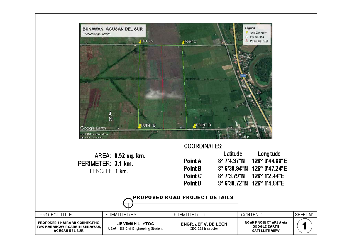 PR1 - Project Report 1 - CONTOUR MAP AND ALIGNMENT - PROPOSED ROAD ...