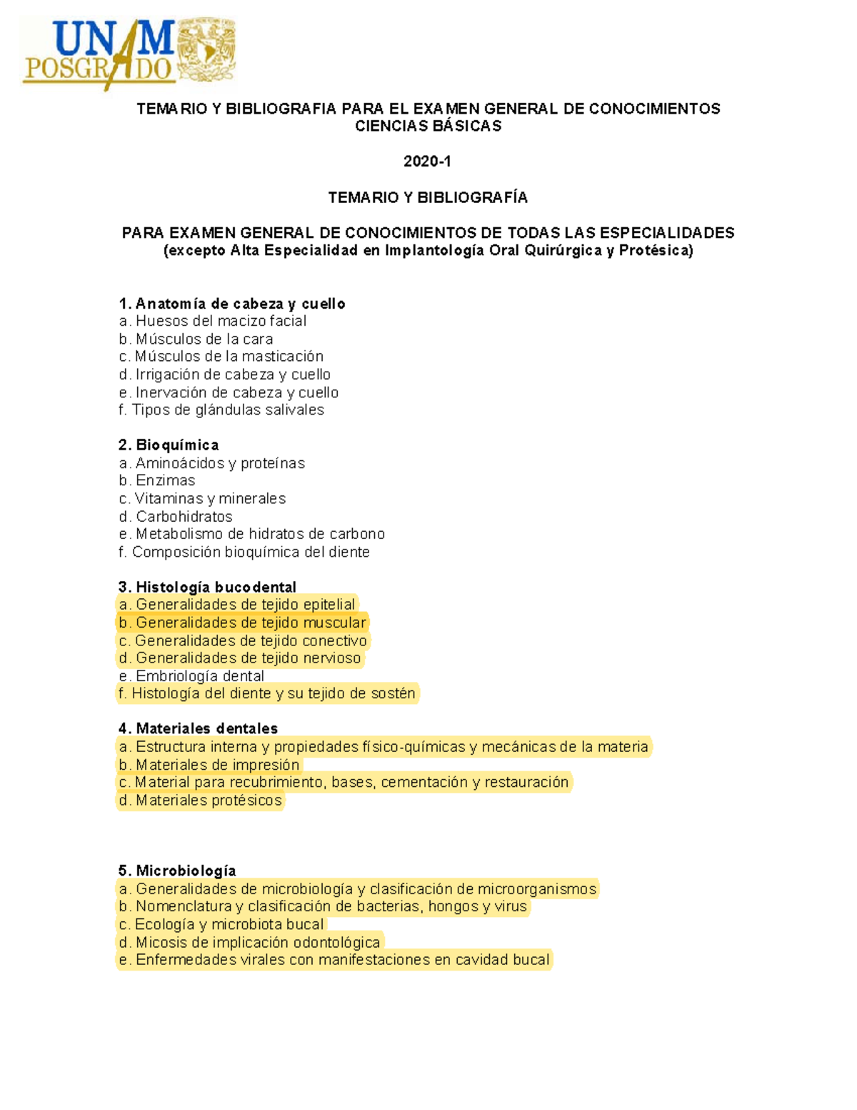 1. Temario Basicas EGC 2020-1 - TEMARIO Y BIBLIOGRAFIA PARA EL EXAMEN ...