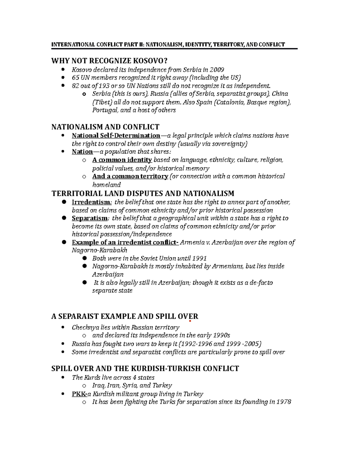 International Conflict 2 - INTERNATIONAL CONFLICT PART II: NATIONALISM ...