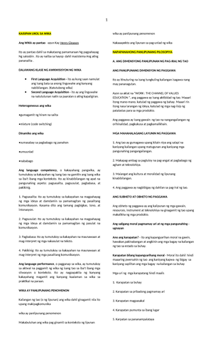 Maikling Kuwento at Nobela Filipino Week 1 continuation - Kalikasan at ...