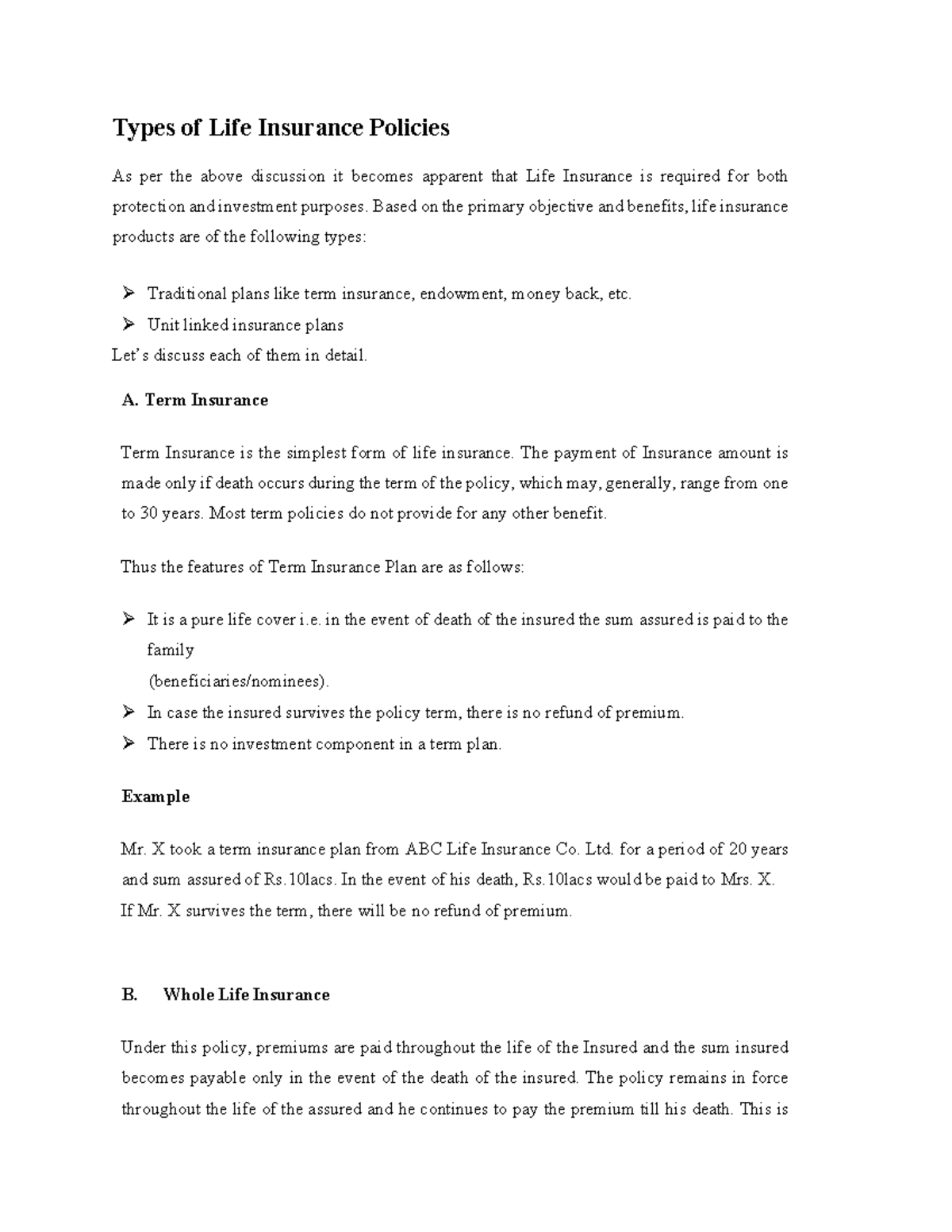 6 Types of Life Insurance Policies - Based on the primary objective and ...