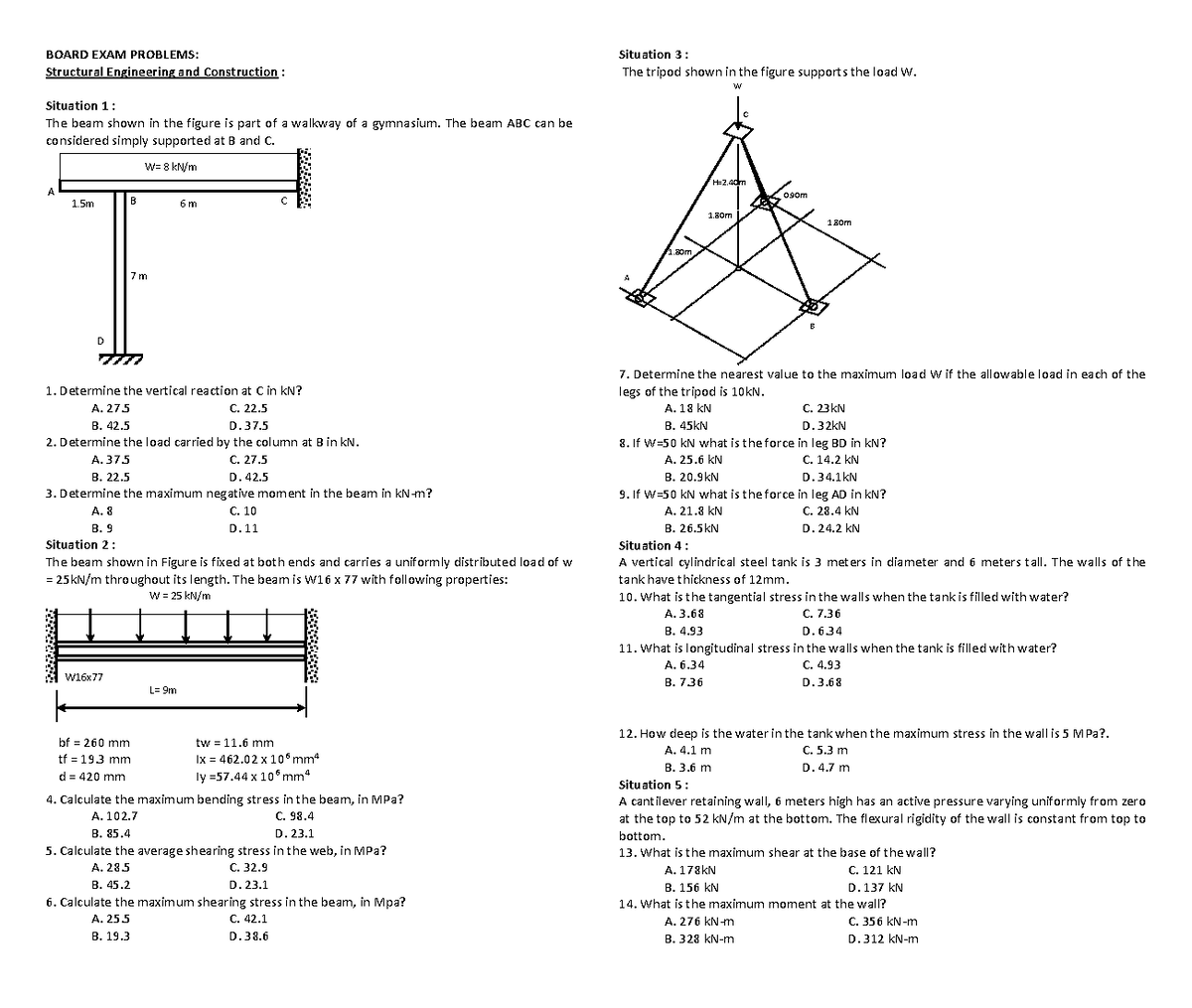 May 2011 CE Board - BOARD EXAM PROBLEMS: Structural Engineering and ...