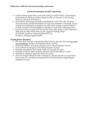 1 Keyword Assignment Master Sheet - LitTrans 262 / ASIAN 352: Keyword ...