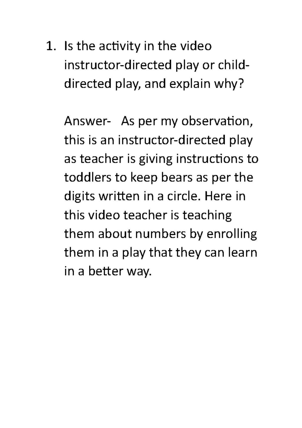 Foundation OF ECE activity ideas - Is the activity in the video ...