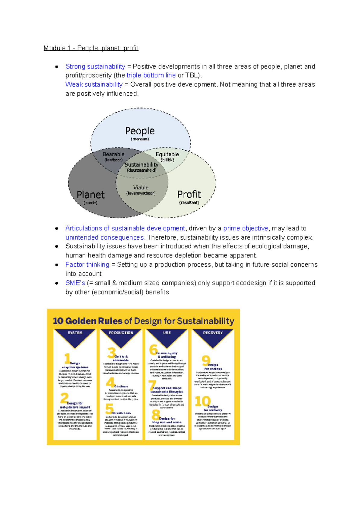 Most important takeaways & concepts - Module 1 People, planet, Positive ...