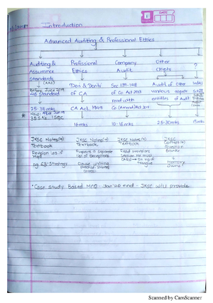 Internal audit Handwrittencharts - Audit and Assurance - Studocu