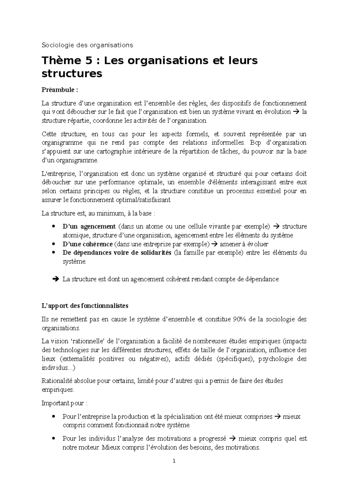 5 Les organisations et leurs structures (imprimé) - Sociologie des ...