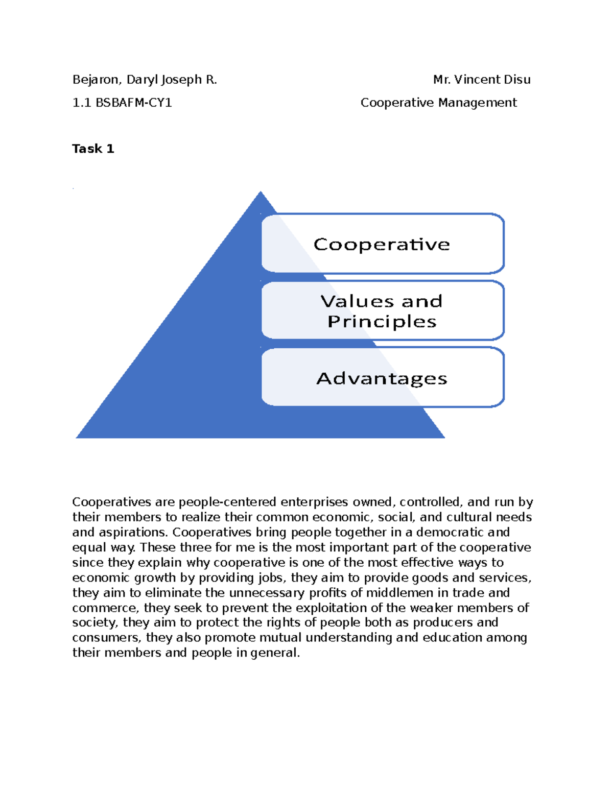 Bejaron Task1 Cooperative Management 1 - Bejaron, Daryl Joseph R. Mr ...