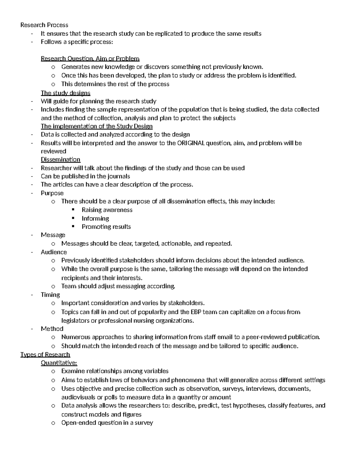 D219 Notes - Research Process - It ensures that the research study can ...