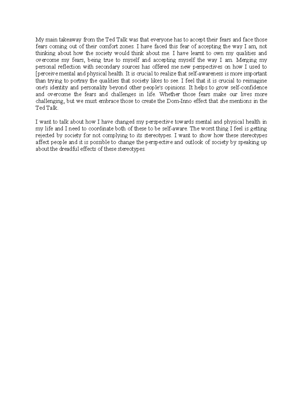 Journal 7 - ENG 102 - My main takeaway from the Ted Talk was that ...