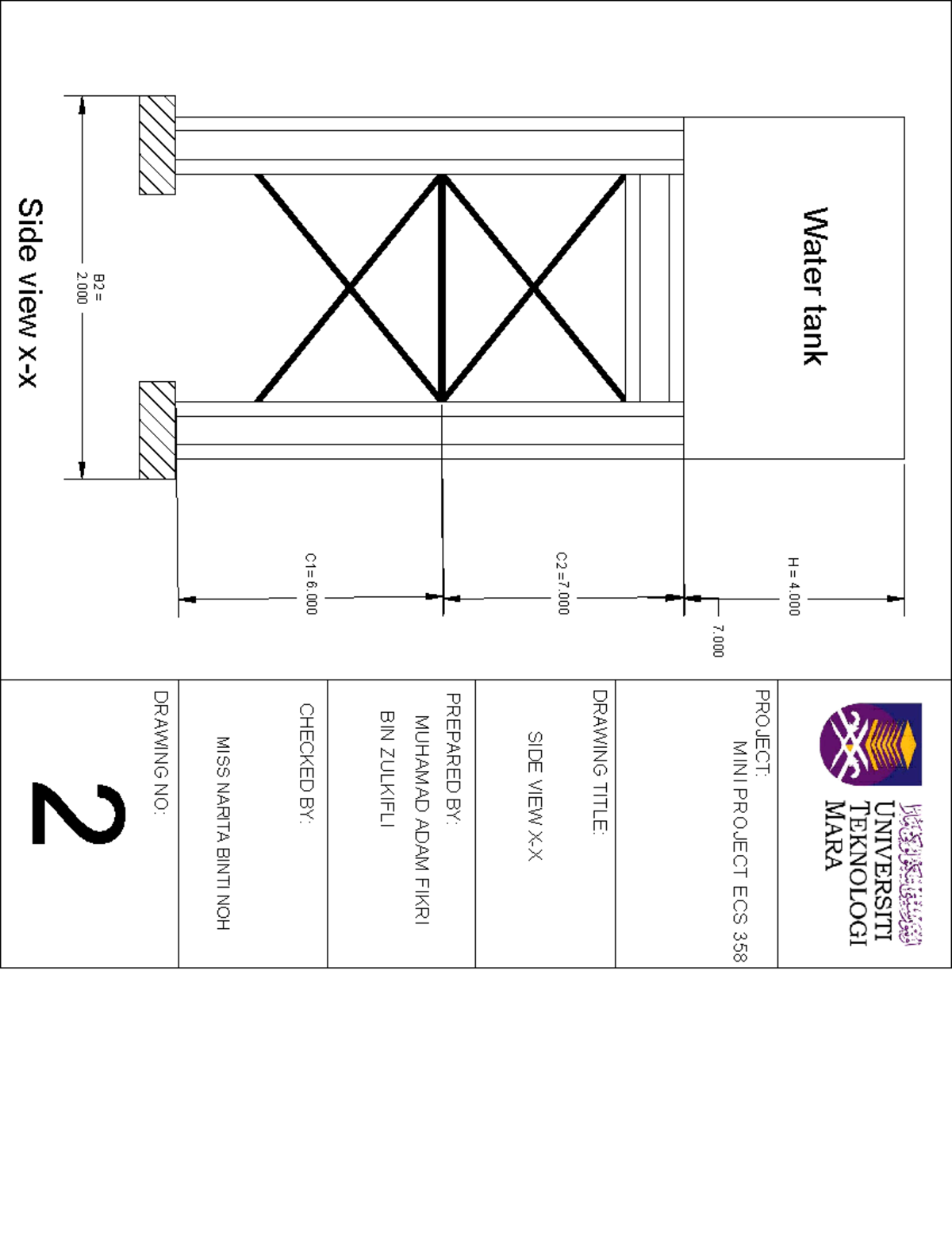 DRAWING TANK ECS 338 - Structural and Concrete Design - DRAWING TITLE ...