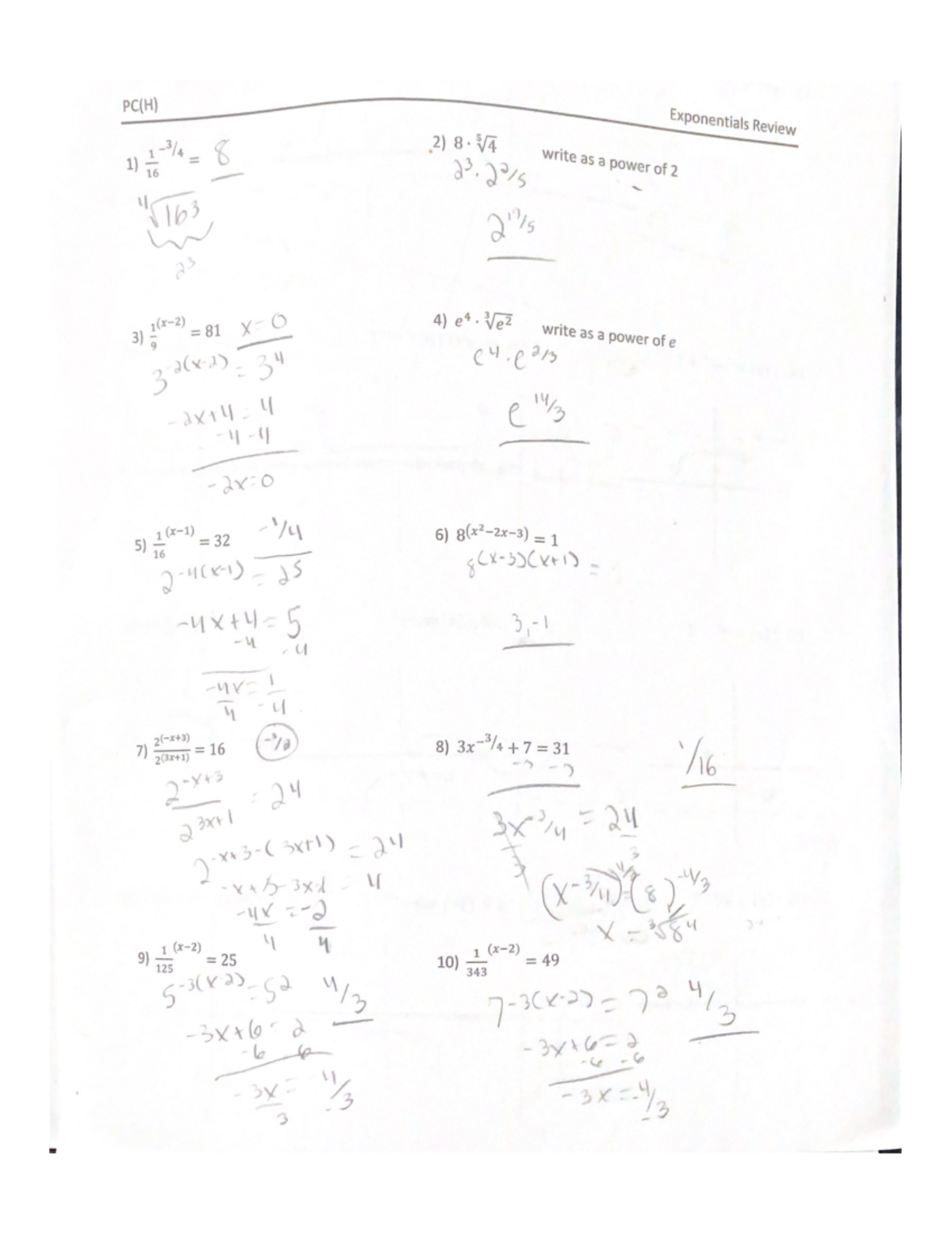 Exponentials - MAC 1147 - Studocu