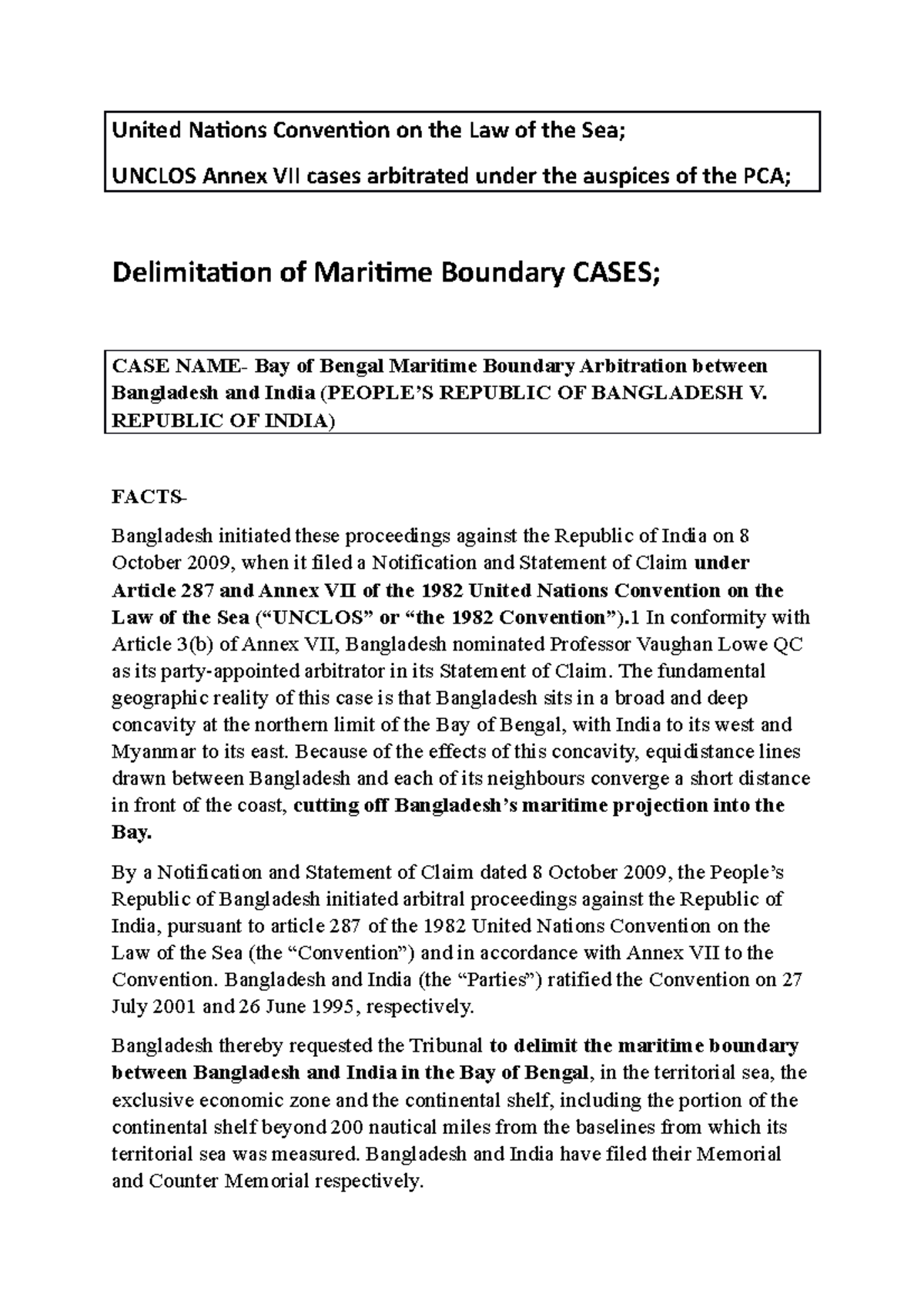 Unclos PCA Combined Cases - United Nations Convention on the Law of the ...
