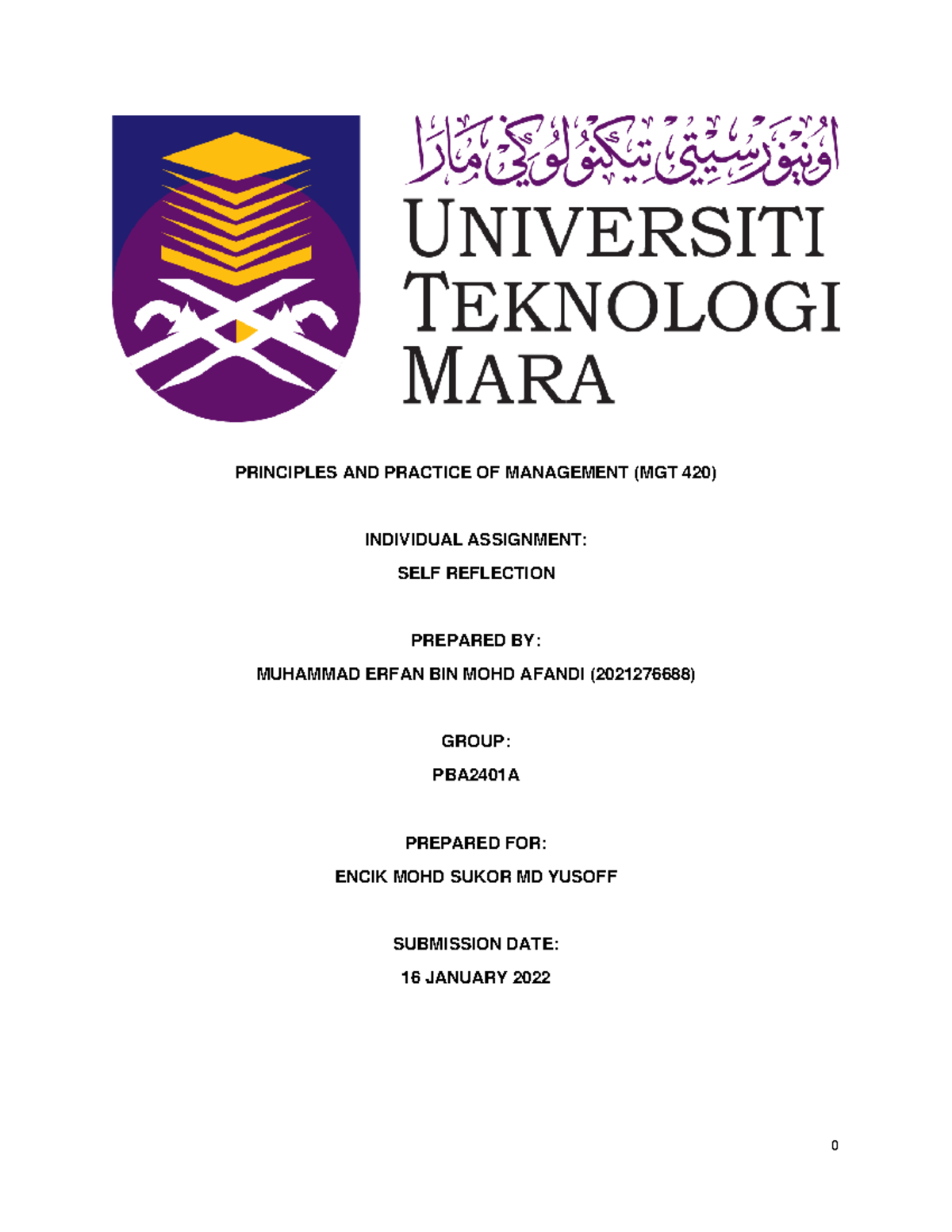 assignment individual - PRINCIPLES AND PRACTICE OF MANAGEMENT (MGT 420 ...