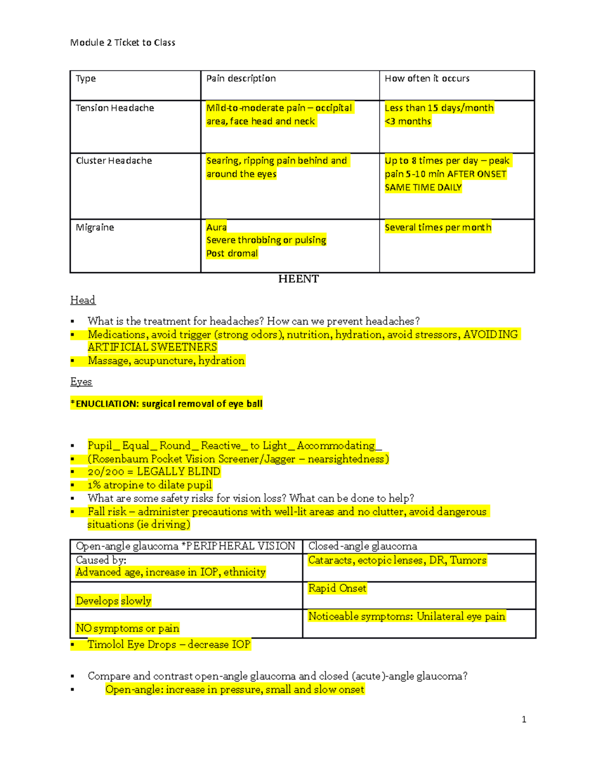 M2 TTC - TTC - Type Pain description How often it occurs Tension ...