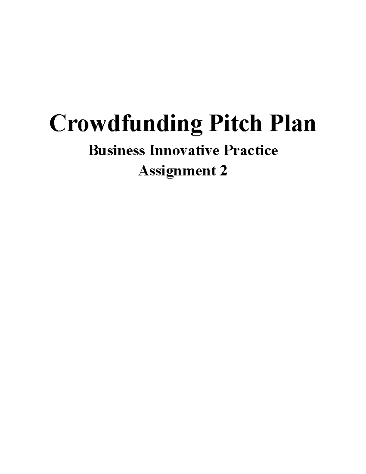 IBP Crowdfunding Pitch Plan - Crowdfunding Pitch Plan Business ...