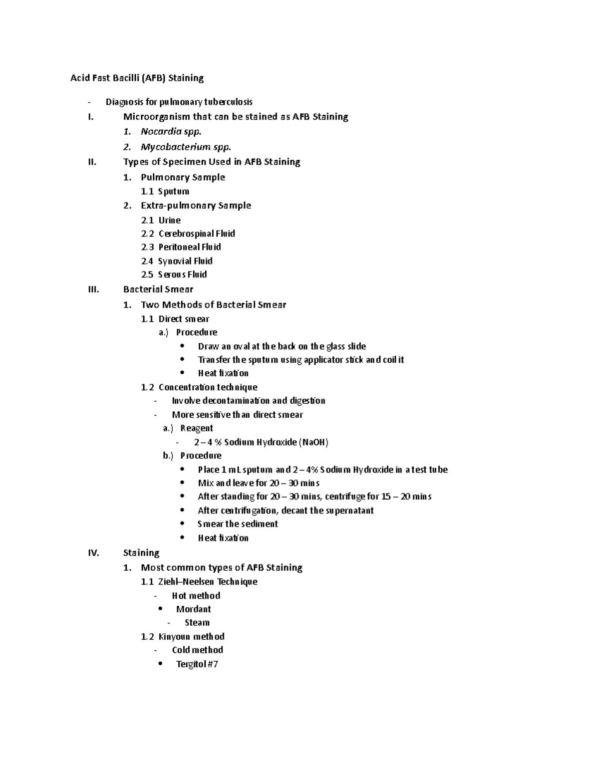 5. Acid Fast Bacilli 2 - midterm - Acid Fast Bacilli (AFB) Staining I ...