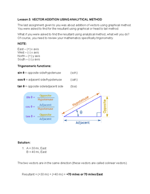 Lesson-1 - General Physics 1 - VECTORS Physical quantities - can be ...